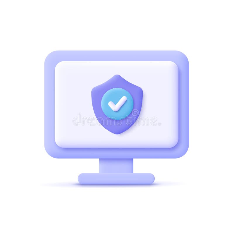 Laptop Computer with Security Shield Symbol. Stock Vector ...