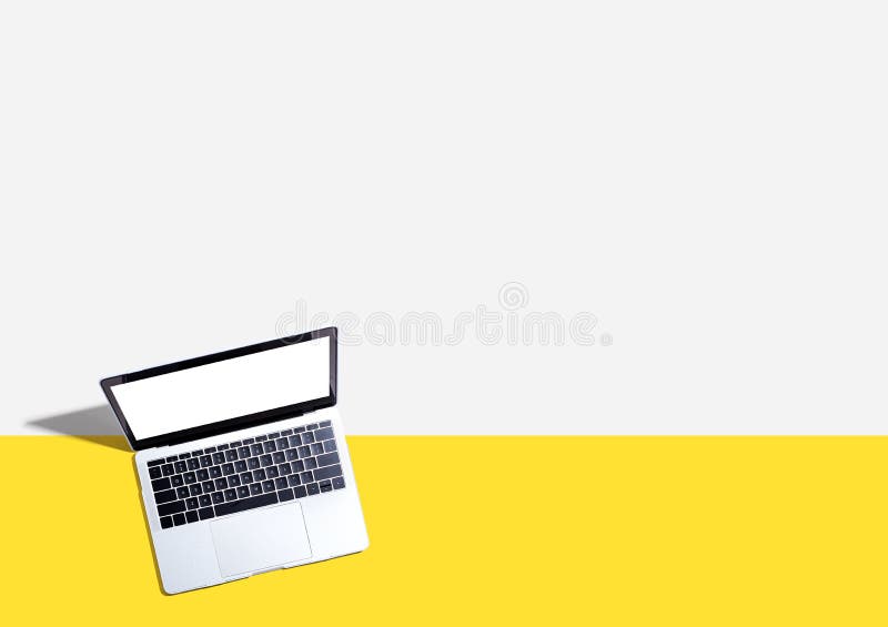 Laptop Computer with Shadow from Above Stock Image - Image of distance ...