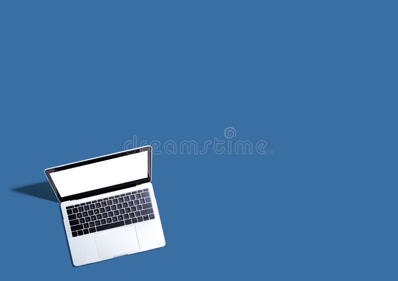 Laptop Computer with Shadow from Above Stock Photo - Image of flat ...