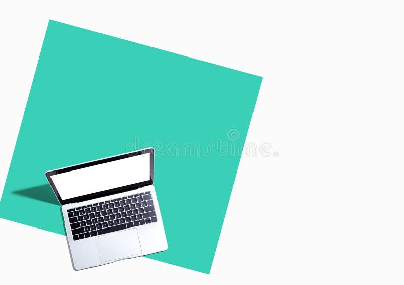 Laptop Computer with Shadow from Above Stock Photo - Image of ...
