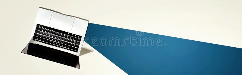 Laptop Computer with Shadow from Above Stock Photo - Image of online ...