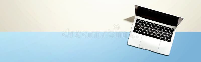 Laptop Computer with Shadow from Above Stock Photo - Image of digital ...