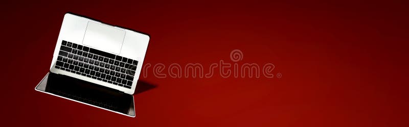 Laptop Computer with Shadow from Above Stock Photo - Image of concept ...