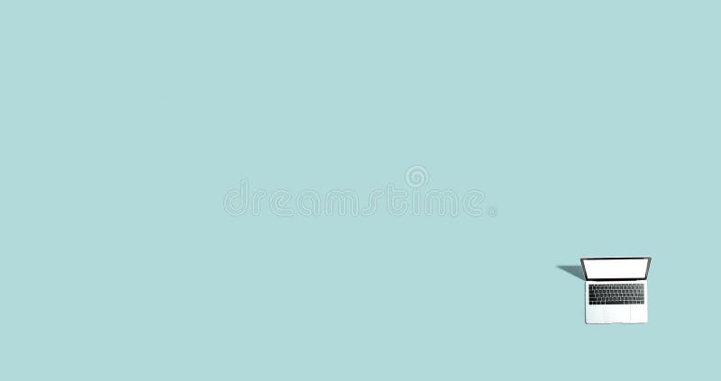 Laptop Computer with Shadow Stock Image - Image of concept, desk: 218168589