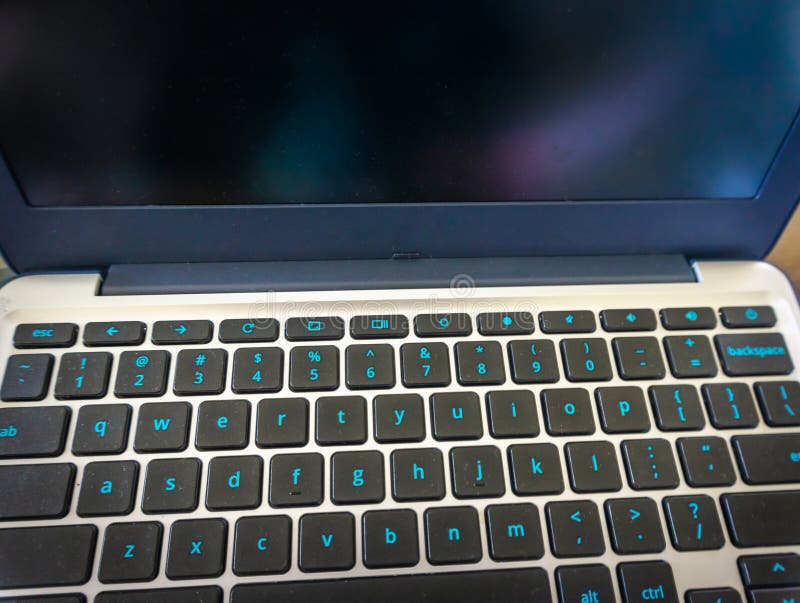 A Laptop Computer Showing Keyboard and Screen Stock Photo - Image of ...