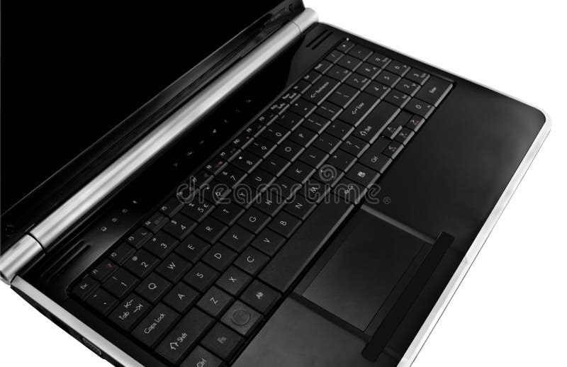 Laptop Computer Sideways View Isolated on White Stock Photo - Image of ...