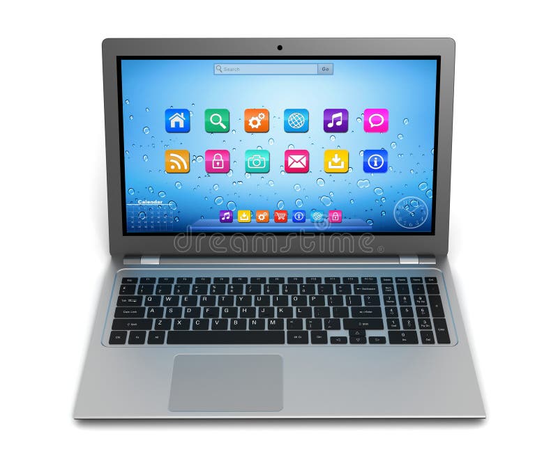 Laptop Computer Single 3d Illustration Stock Illustration ...