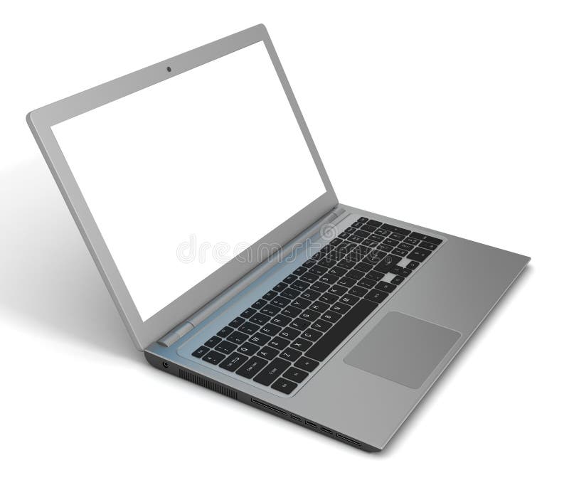 Laptop Computer Single 3d Illustration Stock Illustration ...