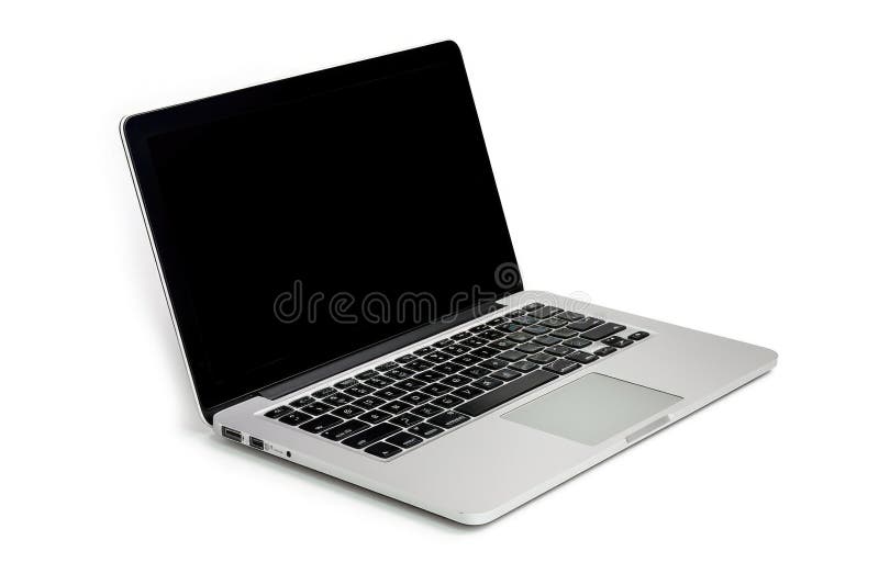 A Laptop Computer Sits on a Clean White Surface, Ready for Use Stock ...