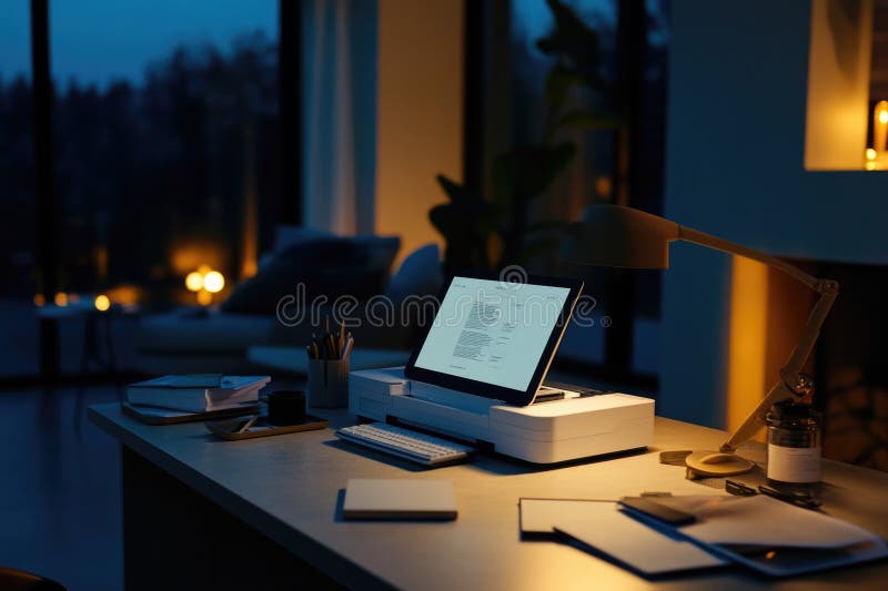 A Laptop Computer Sits on a Desk, Ready for Use Stock Photo - Image of ...