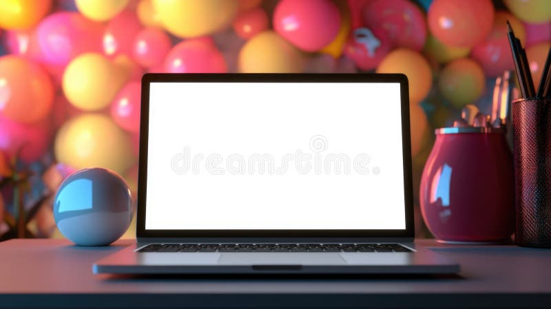 A Laptop Computer Sitting on a Desk, Ready for Use Stock Image - Image ...