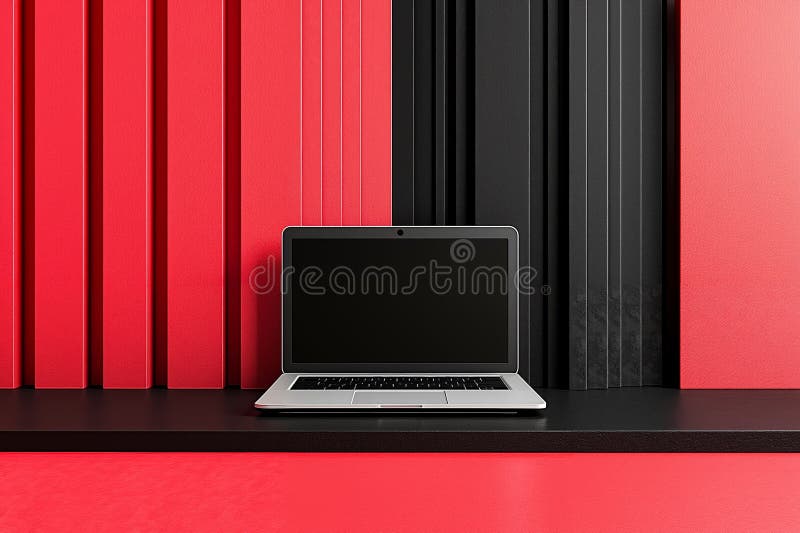 Laptop Computer Sitting on Top of Desk Next To Pair of Glasses ... Laptop Computer Sitting on Top of Desk Next To Pair of Glasses ...