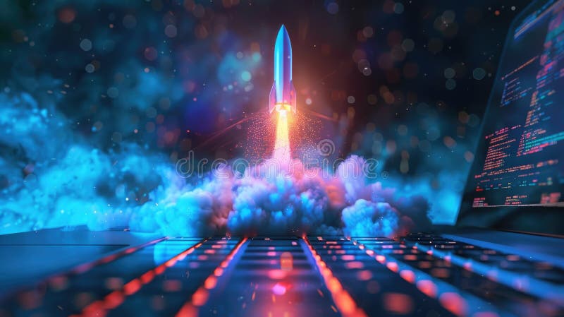 A Laptop Computer Sitting on Top of a Desk Stock Illustration ... A Laptop Computer Sitting on Top of a Desk Stock Illustration ...