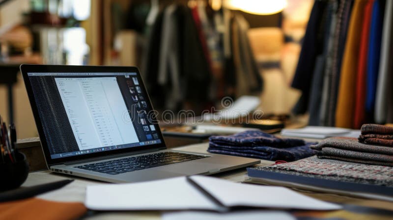 A Laptop Computer Sitting on Top of a Desk Stock Illustration ... A Laptop Computer Sitting on Top of a Desk Stock Illustration ...
