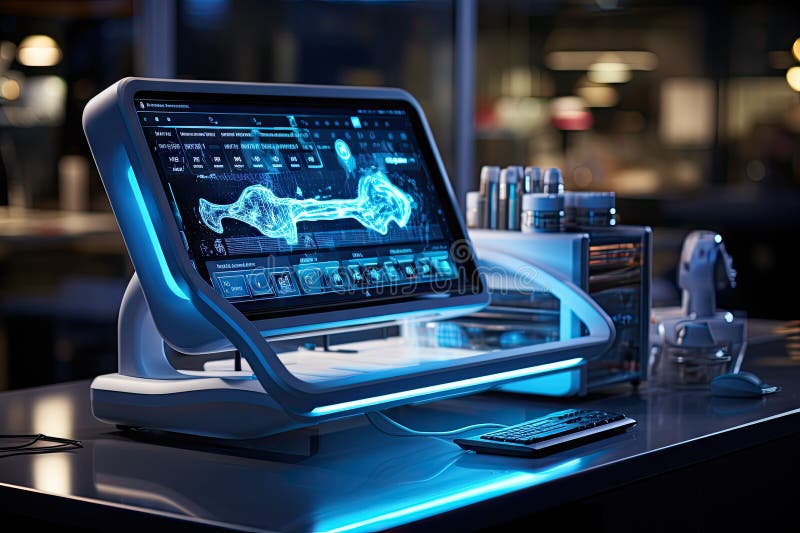 A Laptop Computer Sitting on Top of a Desk Stock Photo - Image of ...