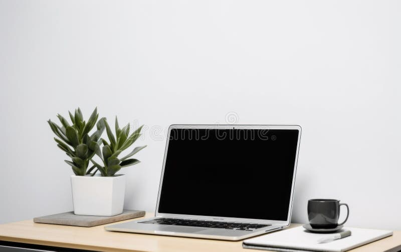 A Laptop Computer Sitting on Top of a Wooden Desk. AI Generative Image ...