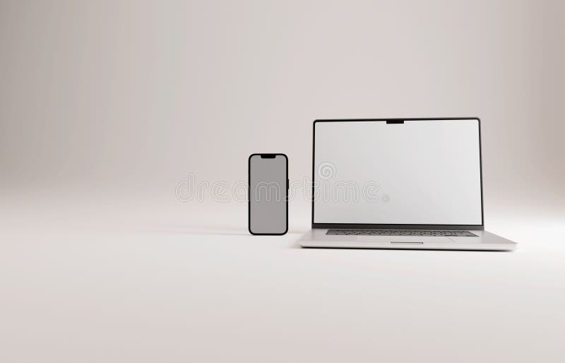 Laptop Computer and a Smartphone Placed Side-by-side Stock Image ...