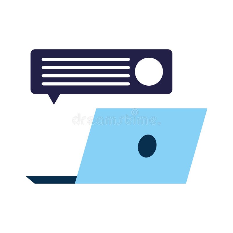 Laptop Computer with Speech Bubbles Stock Vector - Illustration of ...