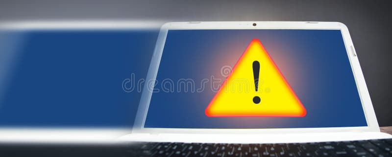 Laptop Computer. System Hacked Warning Alert Stock Image - Image of ...