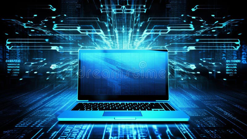 Laptop Computer on Table stock photo. Image of internet - 305707912