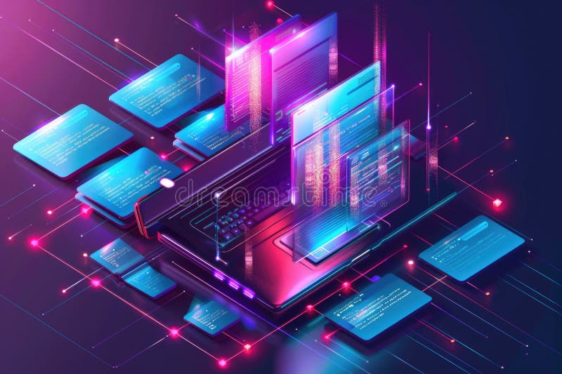 A Laptop Computer on a Table, Suitable for Technology Concepts Stock ...