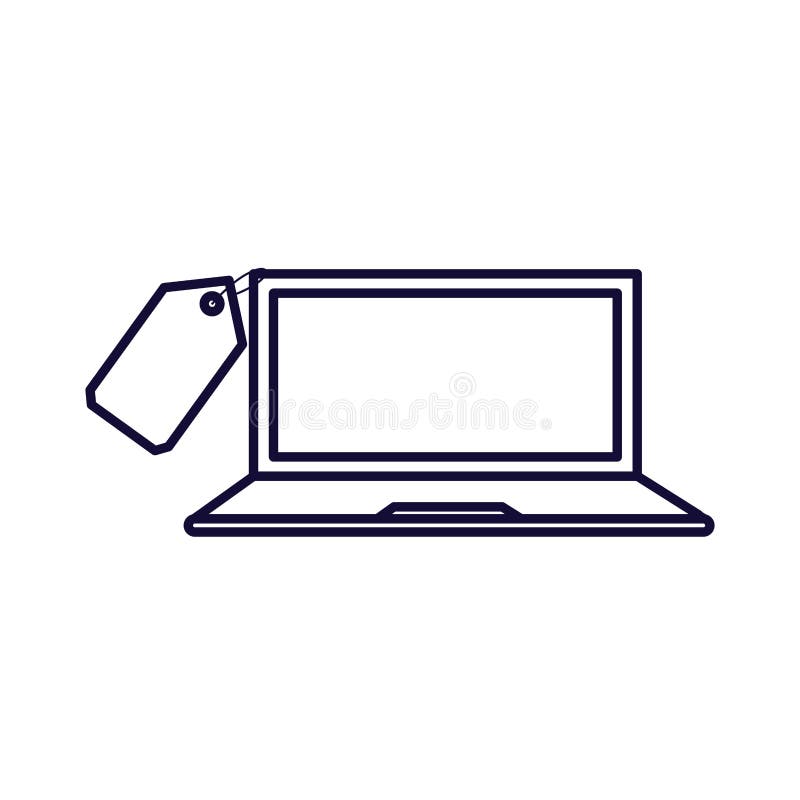 Laptop Computer with Tag Commercial Stock Vector - Illustration of ...