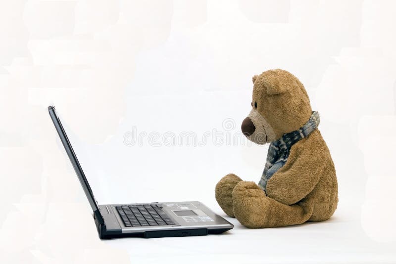 LAPTOP COMPUTER and TEDDY BEAR Stock Image - Image of laptop, object ...