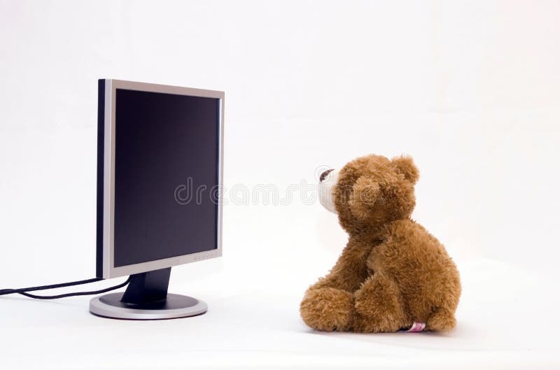 LAPTOP COMPUTER and TEDDY BEAR Stock Image - Image of fluff, teddybear ...