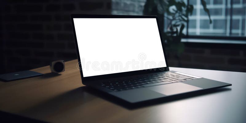 Laptop or Computer on Top of the Table Stock Illustration ...