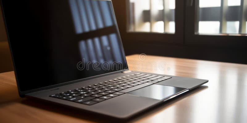 Laptop or Computer on Top of the Table Stock Illustration ...