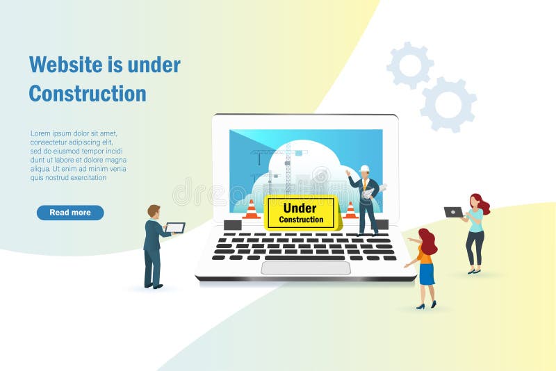 Laptop Computer Under Construction Site and Engineering Display on ...