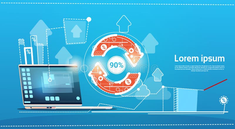 Laptop Computer Update Arrow Finance Success Concept Stock Vector ...