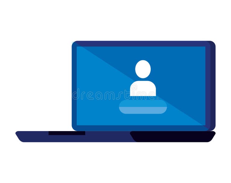 Laptop Computer with User Acount Stock Illustration - Illustration of ...