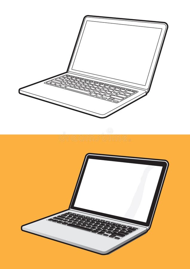 Laptop computer vector stock vector. Illustration of metallic - 54579056