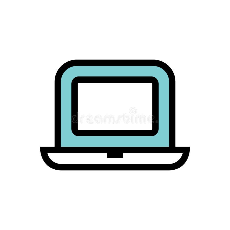 Laptop Computer Vector Icon Design, Flat Style Illustration Stock ...