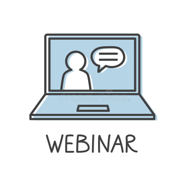 Laptop Computer with Webinar Concept Stock Vector - Illustration of ...