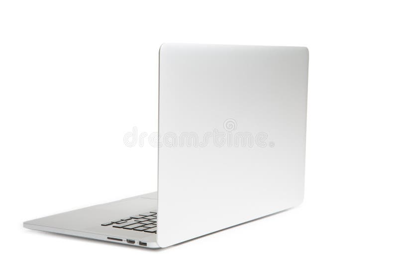 Laptop computer on white stock image. Image of computer - 76716445
