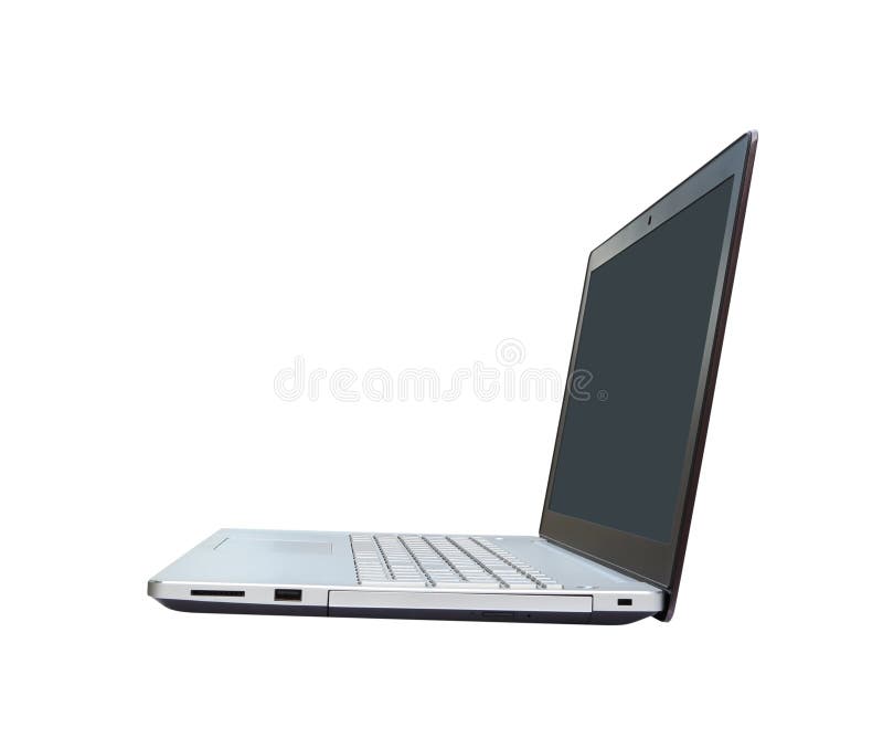 Back View of a Rotated at a Slight Angle Modern Laptop Stock Image ...