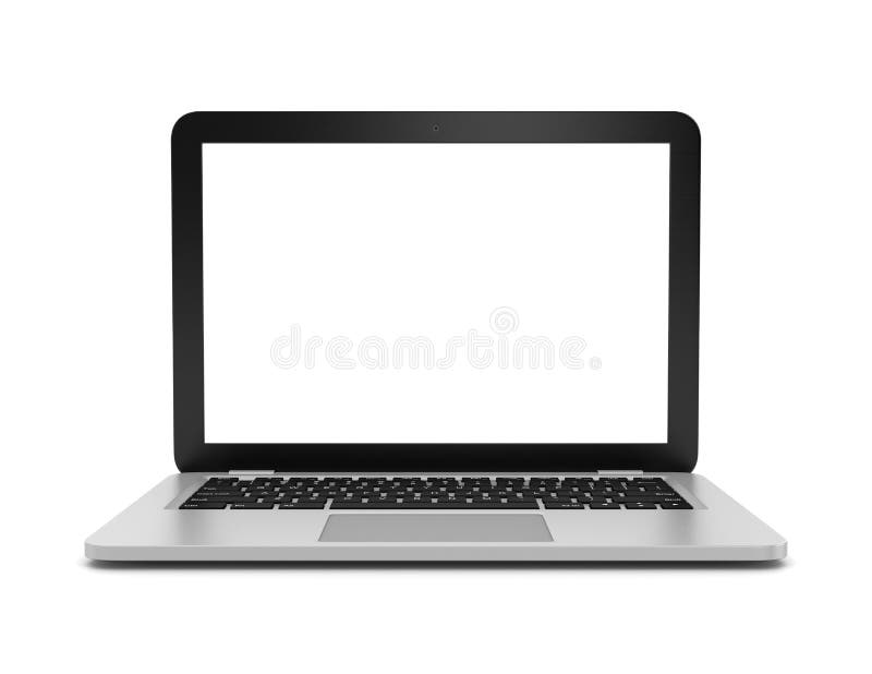 Laptop Computer on White Background Stock Illustration - Illustration ...