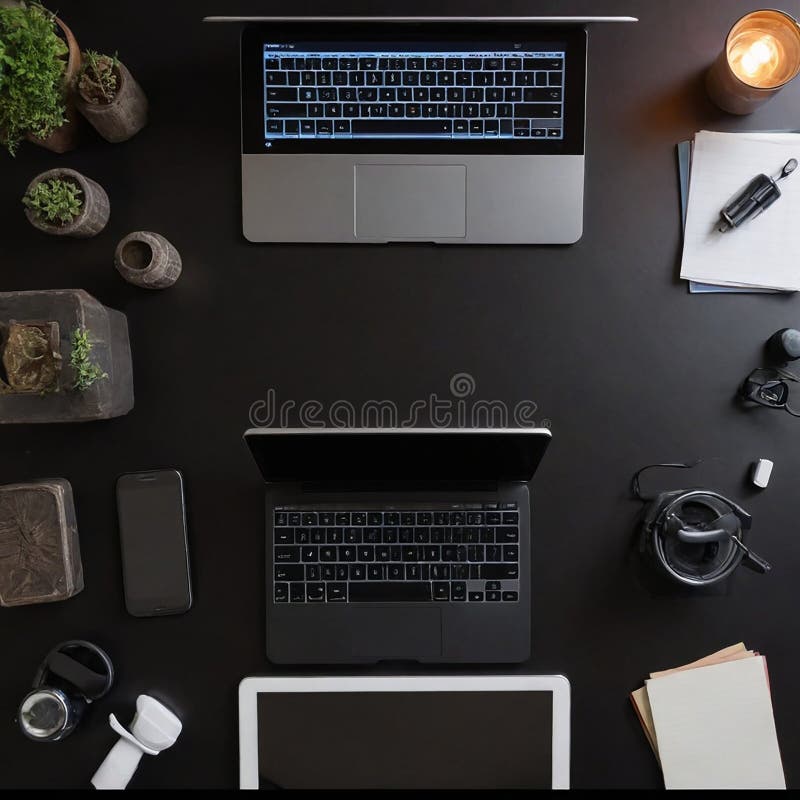 Laptop Computer with White Screen, Front and Rear View Stock ...