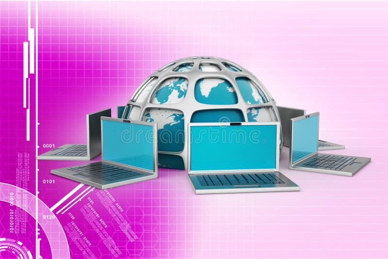 Computers around the World stock vector. Illustration of operator ...