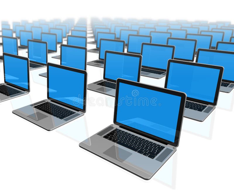 Hundreds of computers stock illustration. Illustration of tower - 6443819