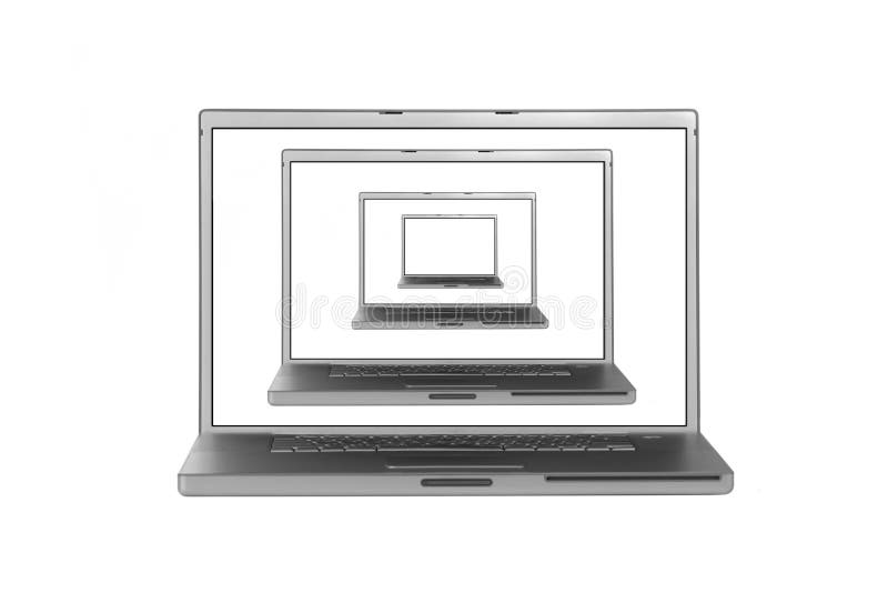Laptop Computers Multiplied Stock Photo - Image of display, white: 3068408