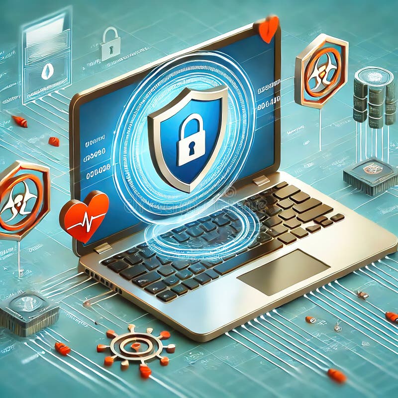 Laptop, Concept for Data Protection, Spam Protection and Cyber Security ...