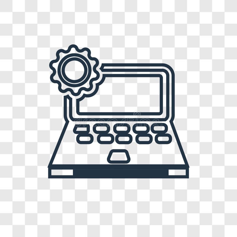 Laptop Concept Vector Linear Icon Isolated on Transparent Background ...