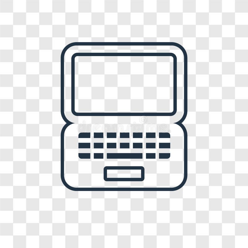 Laptop Concept Vector Linear Icon Isolated on Transparent Background ...