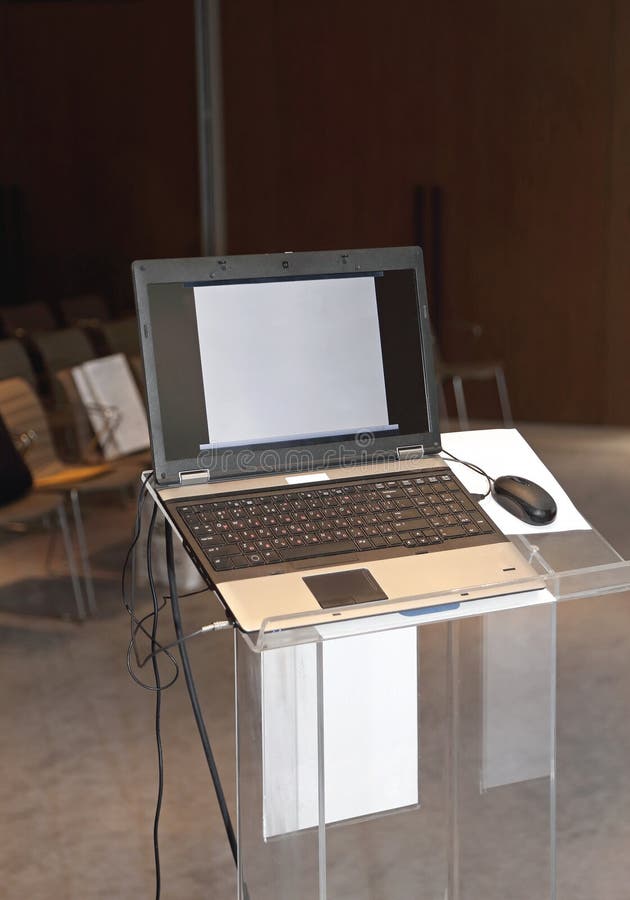 Laptop Conference Presentation Stock Photo - Image of trade, convention ...