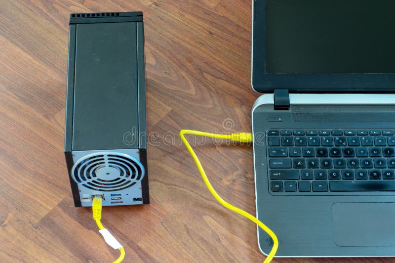Laptop connected with NAS stock photo. Image of technical - 154487794