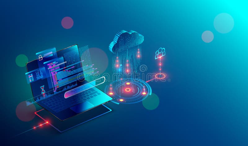 Cloud Storage. Laptop Connection on Cloud Storage for Collaboration ...