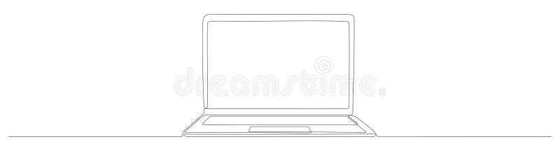 Laptop Continuous Line Drawing. Stock Vector - Illustration of ...